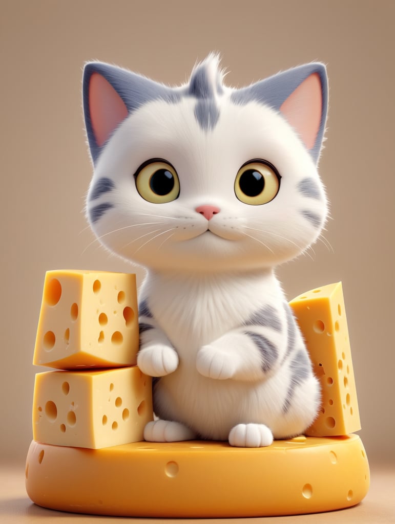 Premium Free ai Images | cheese boy and cheese cat