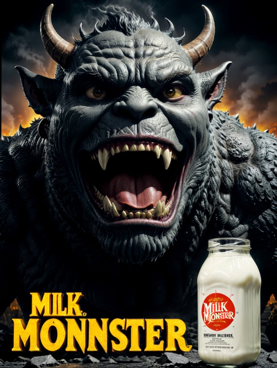 Premium Free ai Images | vintage movie poster of milk monster
