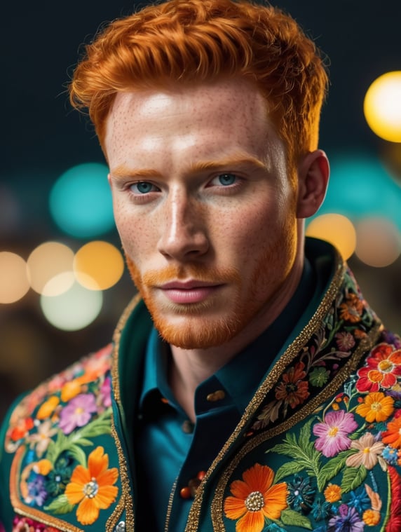 Premium Free ai Images | beautiful ginger man with freckles wearing ...