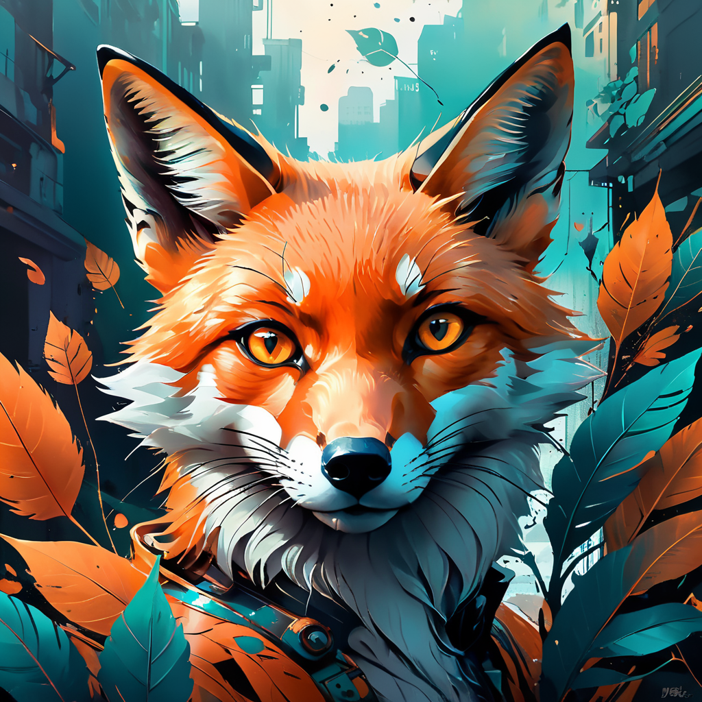 Premium Free ai Images | pattern fox leaves