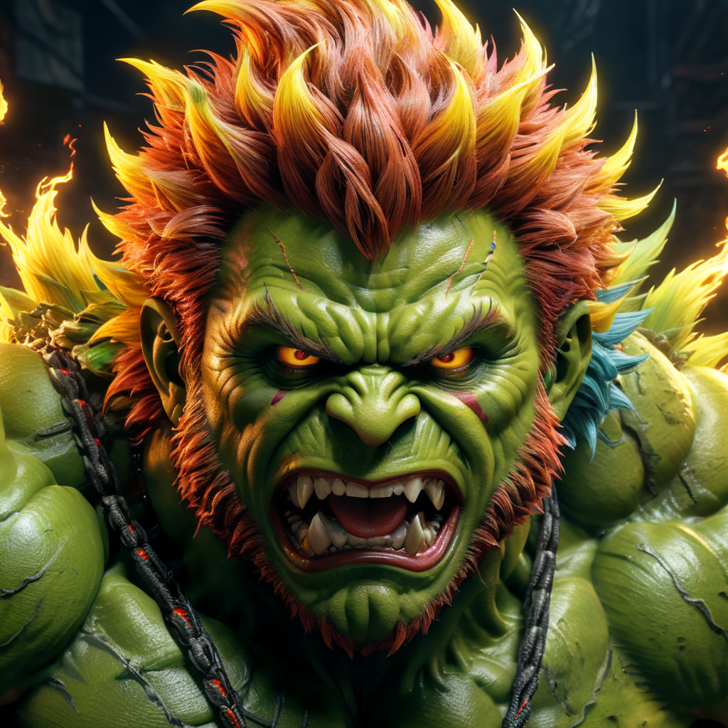 Premium Free ai Images | blanka from street fighter using his electric ...
