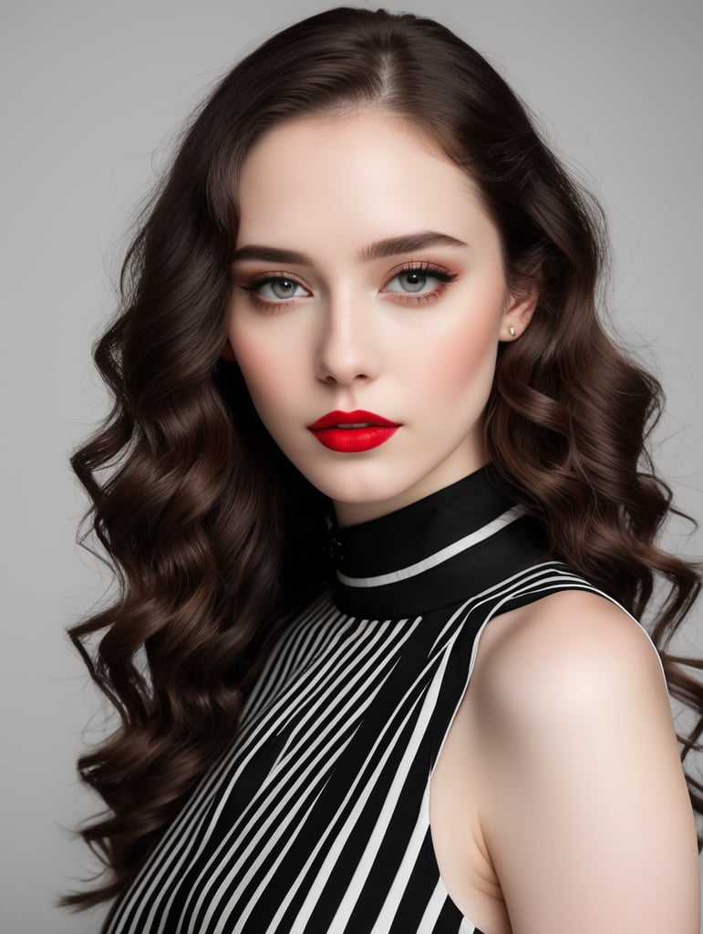 Premium Free ai Images | pale skinned girl model wearing black and ...