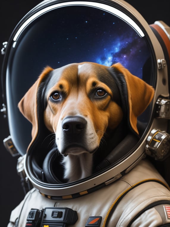 Premium Free ai Images | dog in spacesuit
