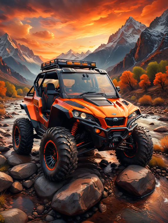 Premium Free ai Images | all terrain vehicle on the background of ...