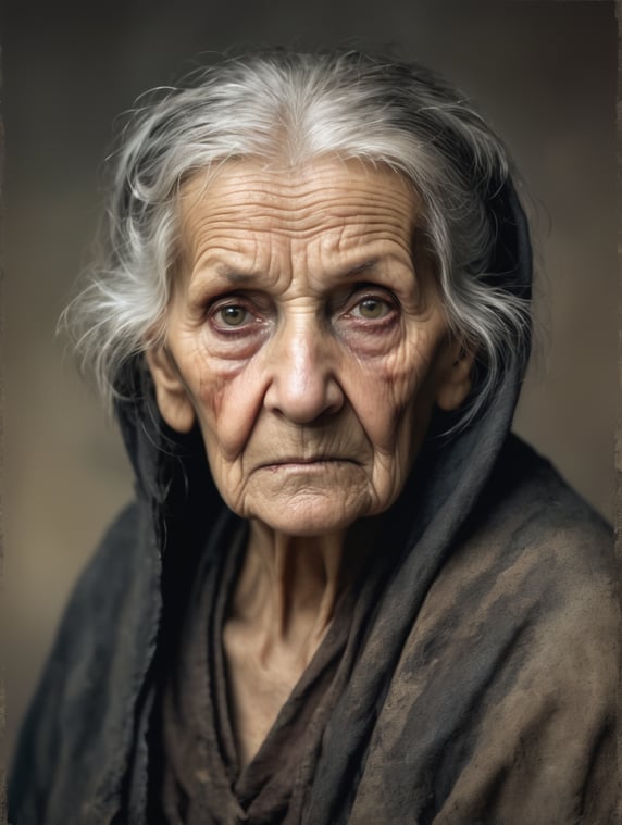 Premium Free ai Images | old woman witch front facing portrait ...