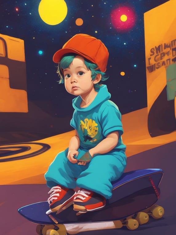 Premium Free ai Images | cartoon style of baby wearing underground ...