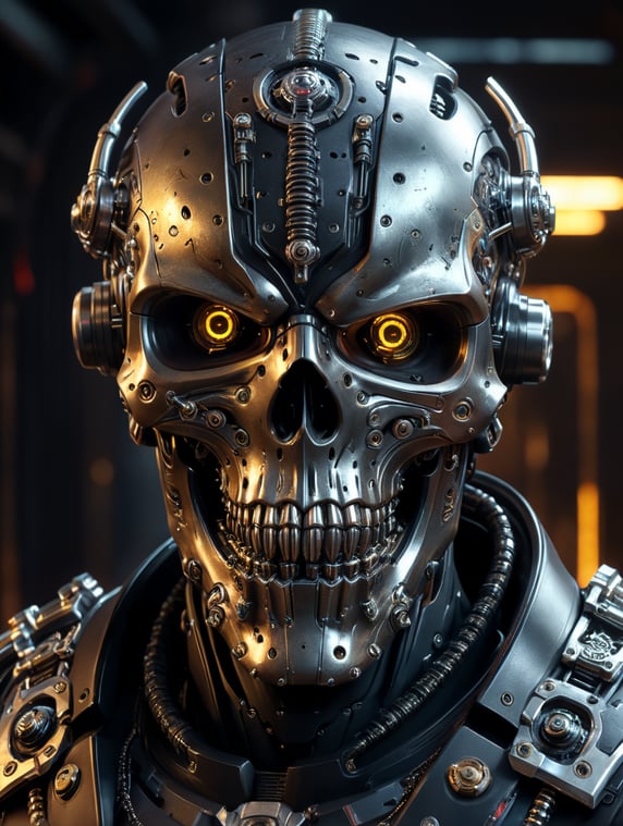 Premium Free ai Images | cyber skull face octane render hyperrealistic ...