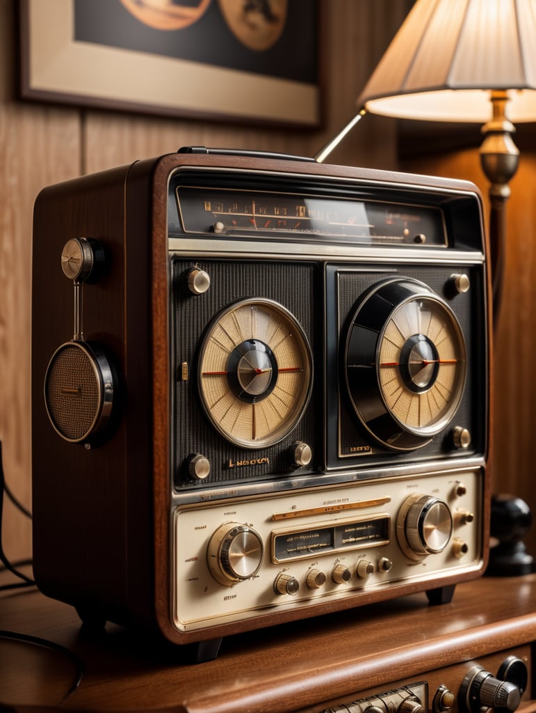 Premium Free ai Images | retro radio set with antenna