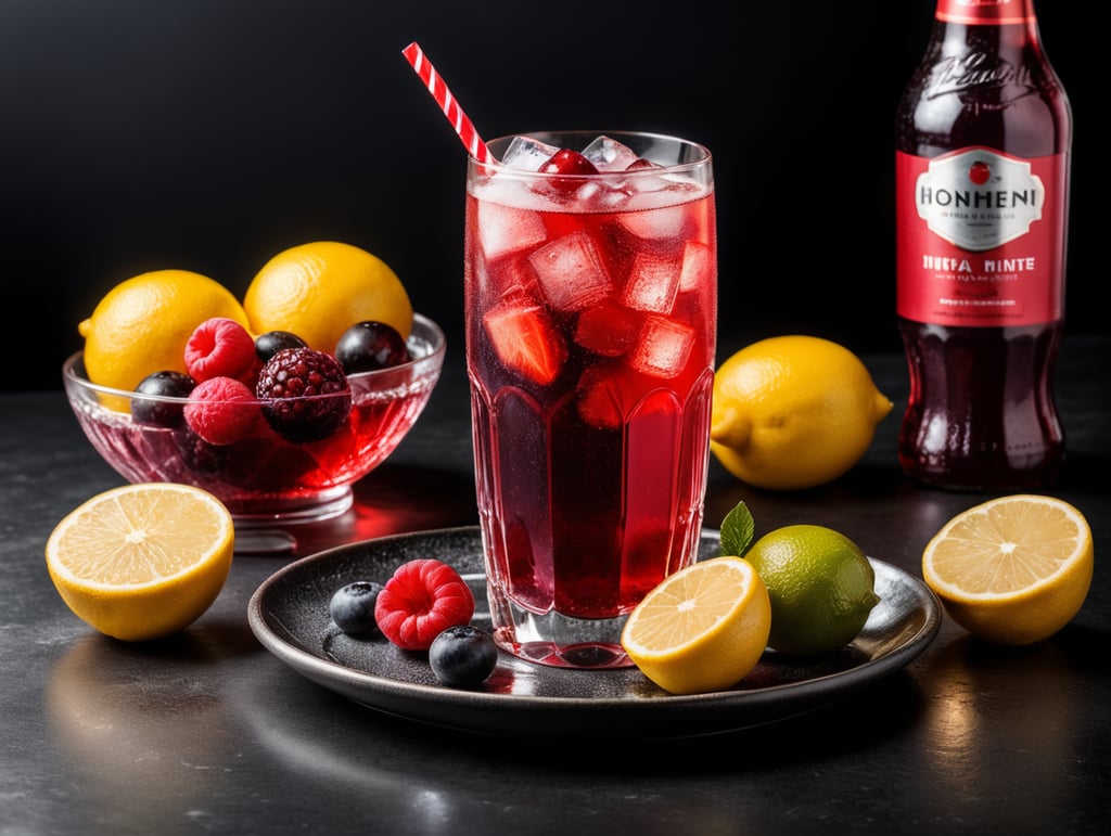 Premium Free ai Images | glass of red fruit sparkling soda flyer design ...