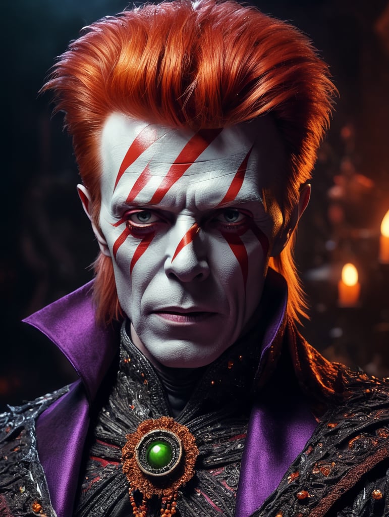 Premium Free ai Images | david bowie as an evil character wearing ...