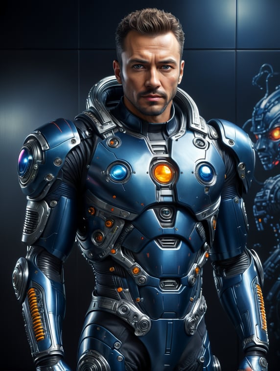 Premium Free ai Images | man wearing futuristic spaceman overall ...