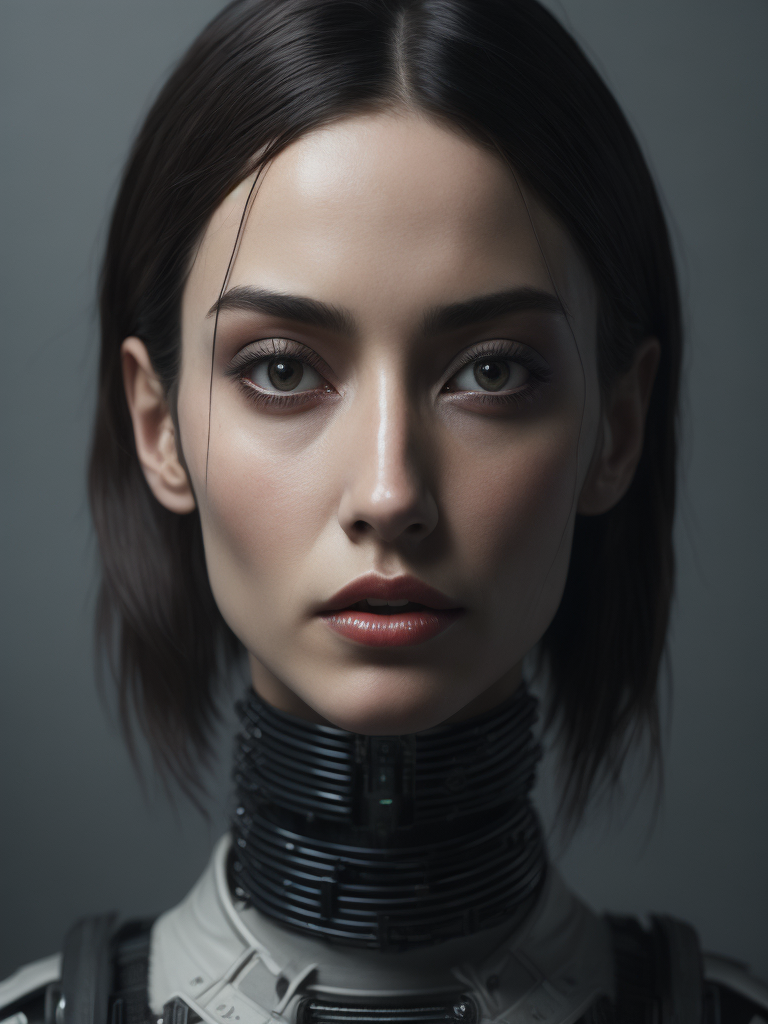 Lumenor AI Image Generation - portrait of robot girl enormous lips ...