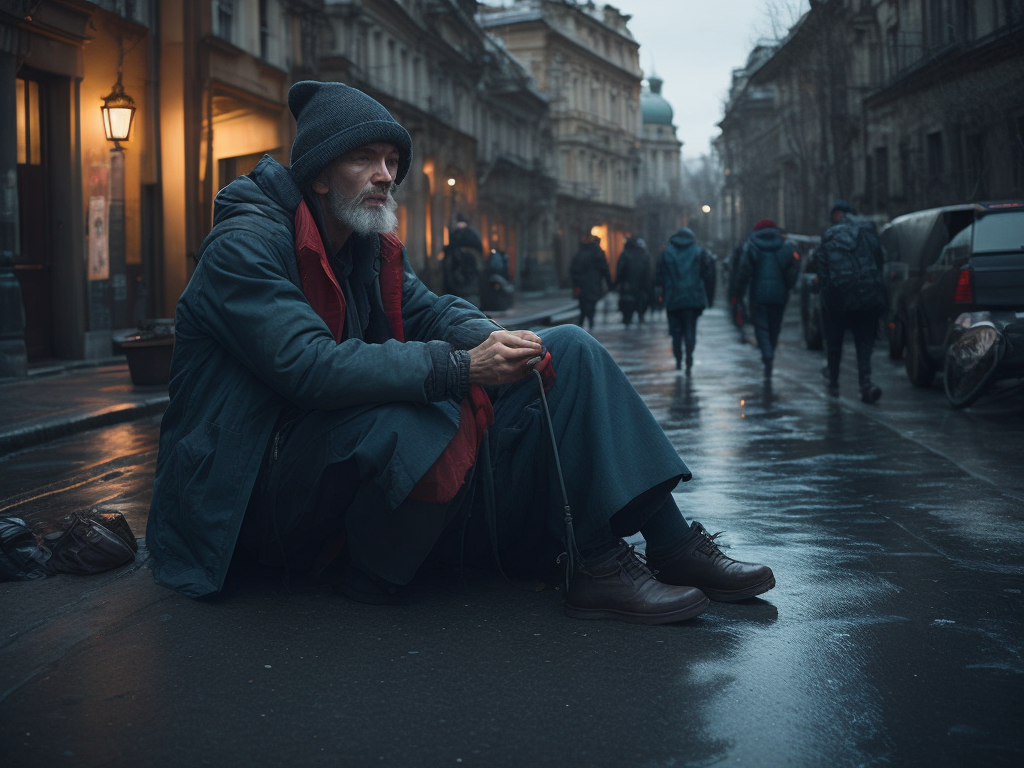 Lumenor AI Image Generation - russian homeless style