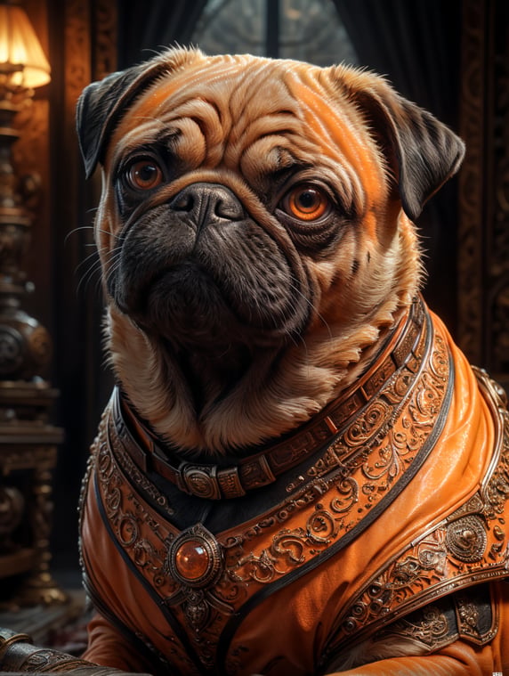 Premium Free ai Images | pug na cor abrico