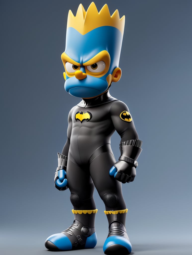 Premium Free ai Images | bart simpson on batman suit wearing futuristic ...