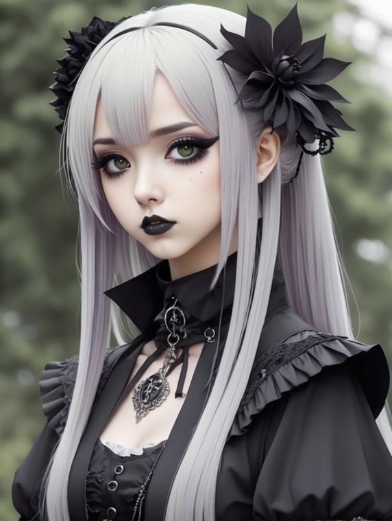 Premium Free ai Images | goth anime girl