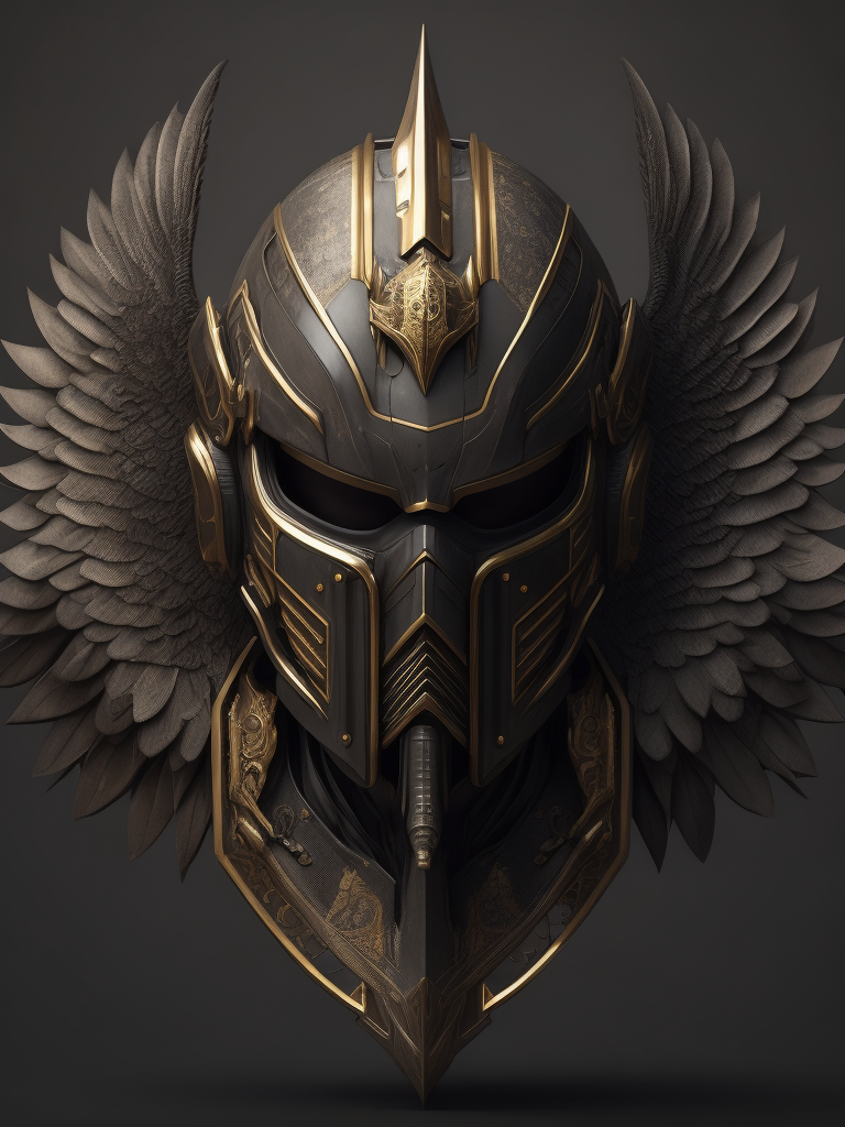 Premium Free ai Images | dark angels winged helmet