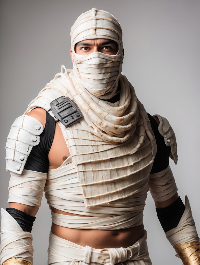 Premium Free ai Images | photograph of mummy costume covered in ...