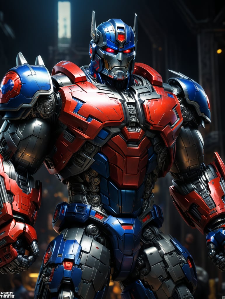 Premium Free ai Images | super hero with optimus prime body