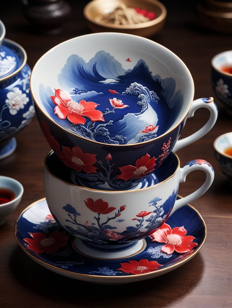 Premium Free ai Images | teacup with delicate porcelain inspired by ...