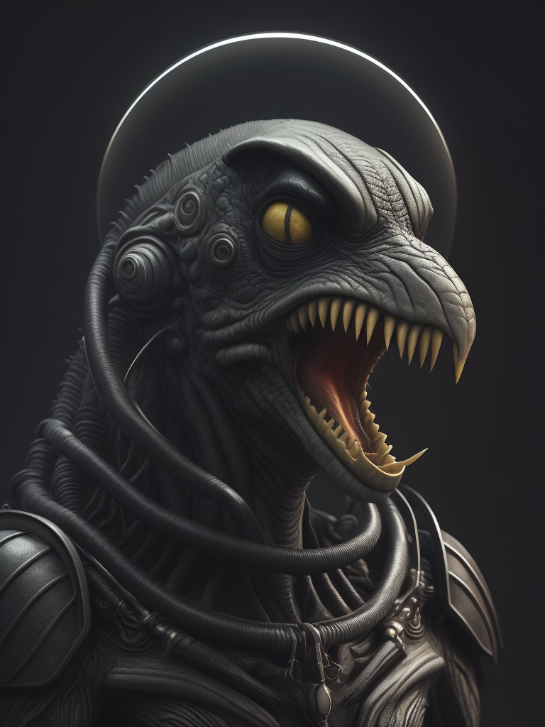 Lumenor AI Image Generation - alien xenomorph as homer simpson