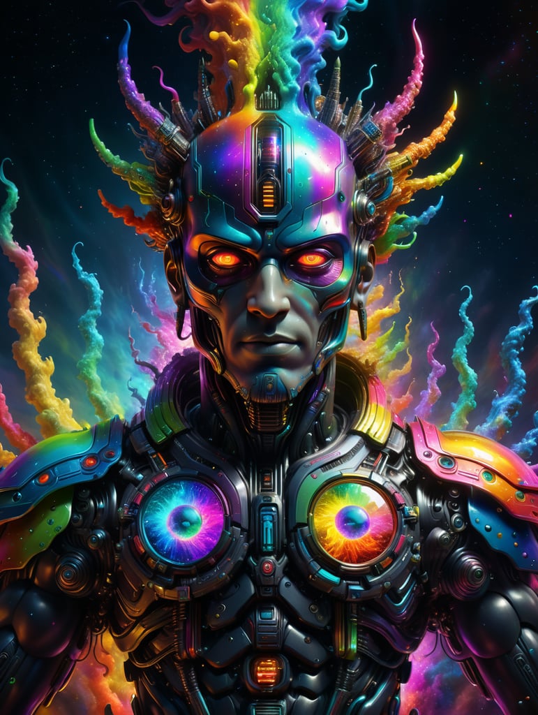 Premium Free ai Images | cyberpunk humanoid deity being made of pure ...