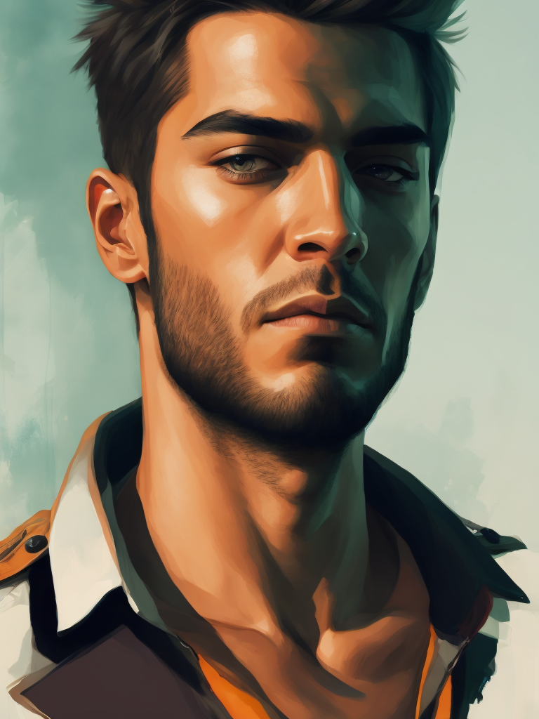 Lumenor AI Image Generation - portrait of gta man vector art