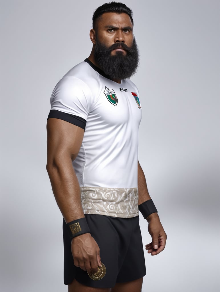 Premium Free ai Images | fijian men with long beard whereing fijian ...