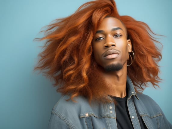 Premium Free ai Images | black man with ginger hair professional photo ...