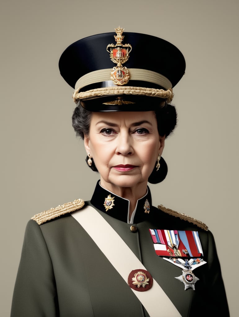 Premium Free ai Images | queen in military uniform
