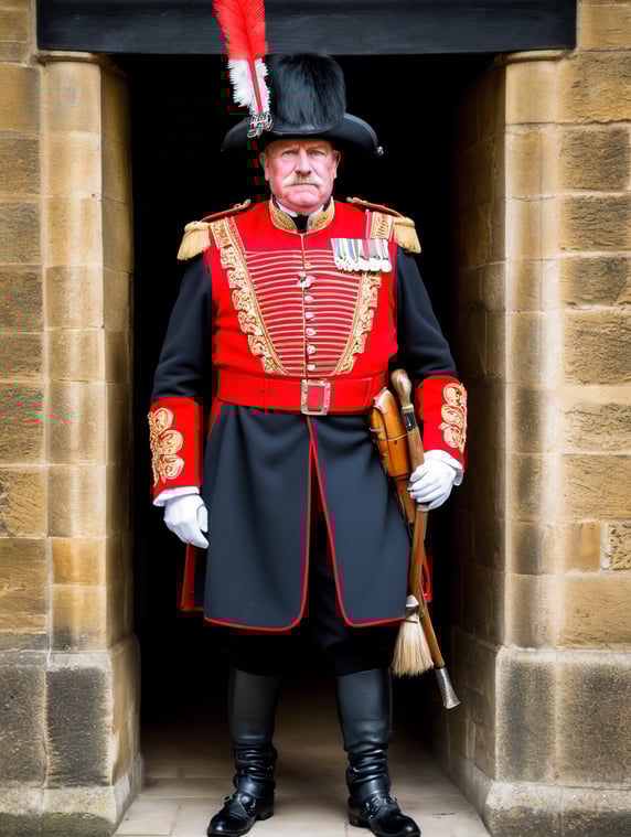 Premium Free ai Images | portrait of beefeater man ceremonial guard of ...