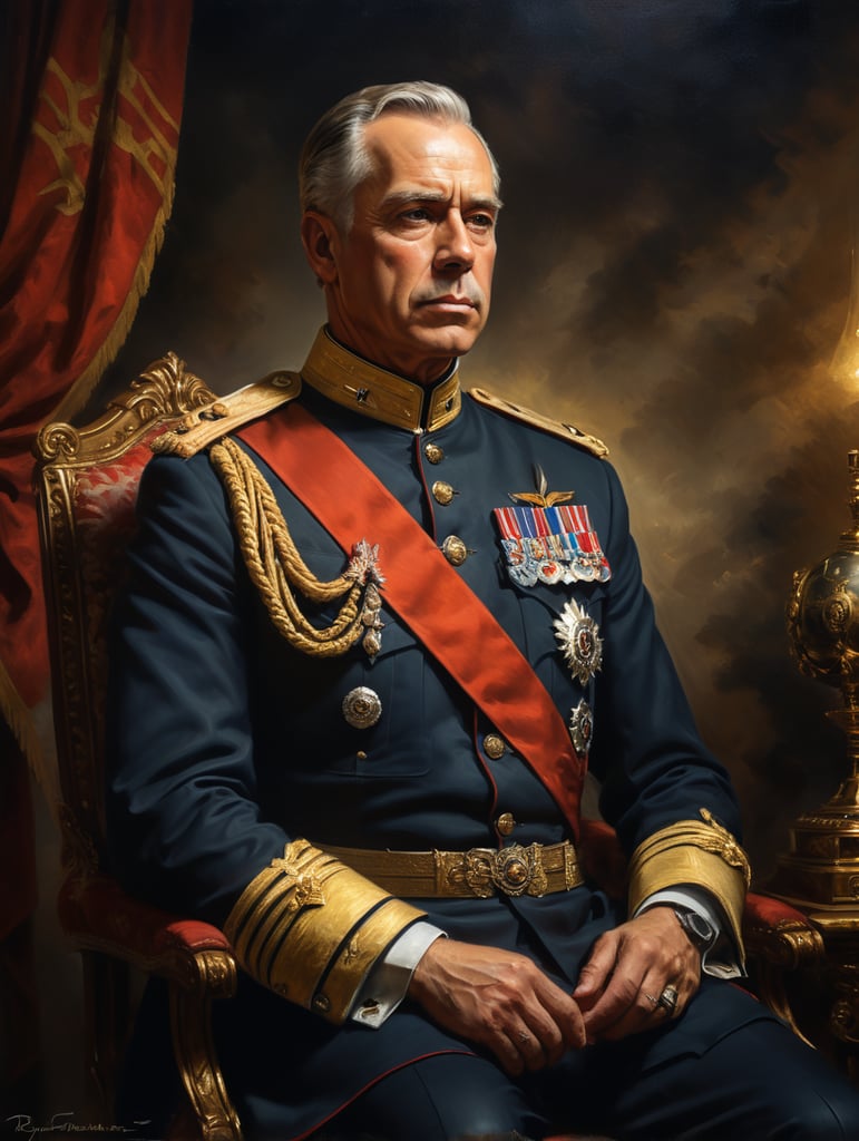 Premium Free ai Images | classical portrait of royalty in uniform ...