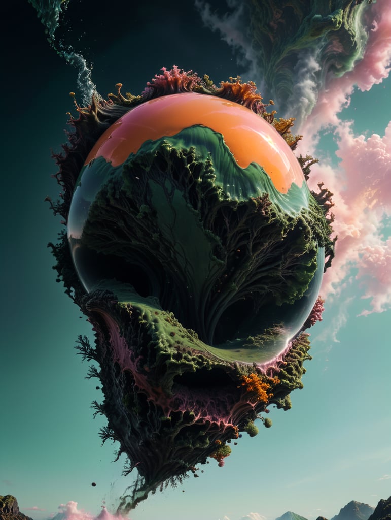 Premium Free ai Images | singular object floating in mid air trippy ...