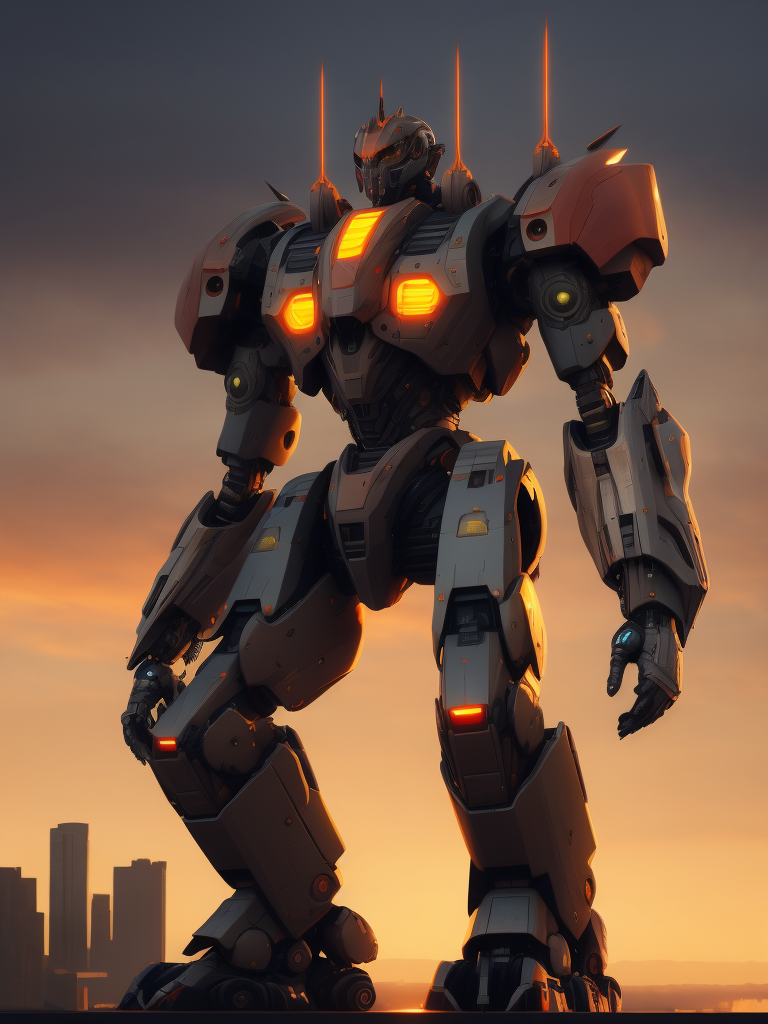 Lumenor AI Image Generation - giant mecha robot made of architectural ...