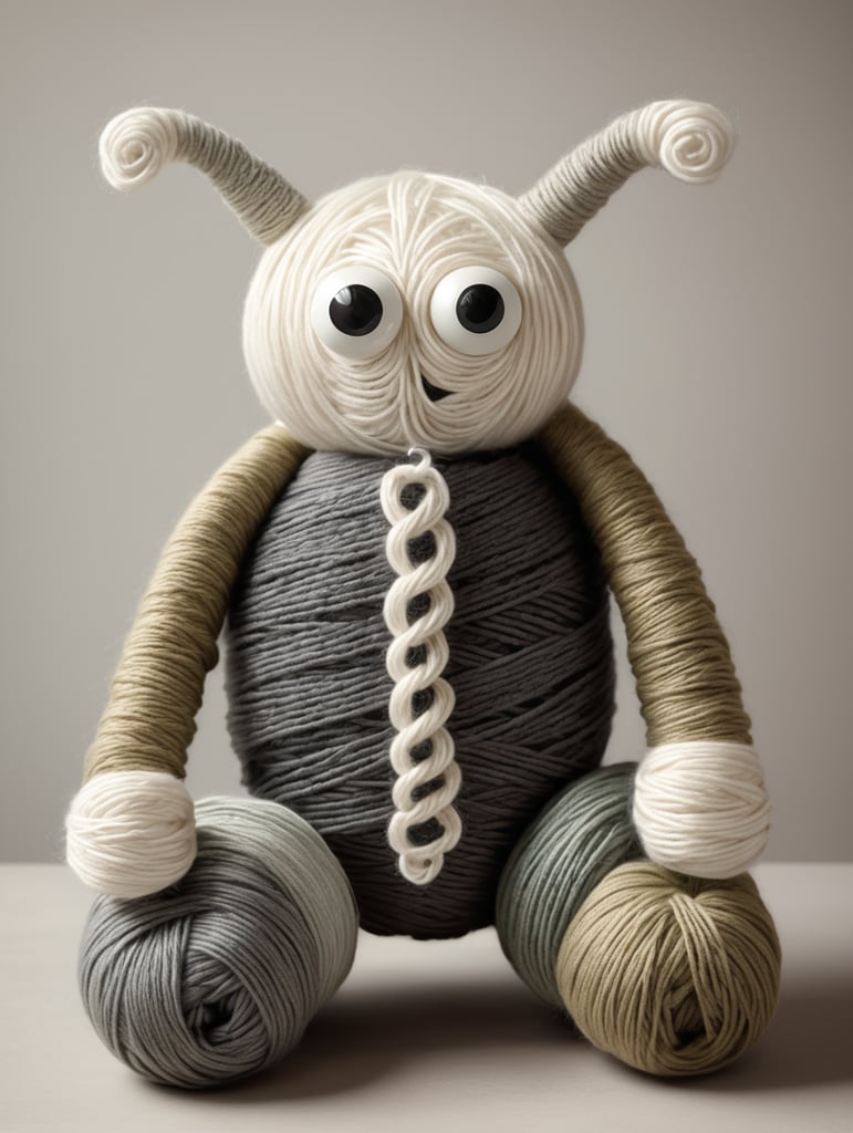 Premium Free ai Images | creature made out of yarn