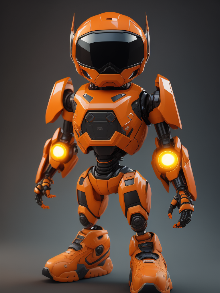 Premium Free ai Images | orange cute style robot wearing stylish ...