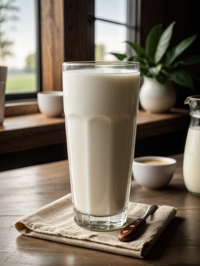 Premium Free ai Images | mockup of glass of milk