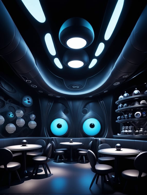 Premium Free ai Images | futuristic interior of ufo cafe alien interior ...