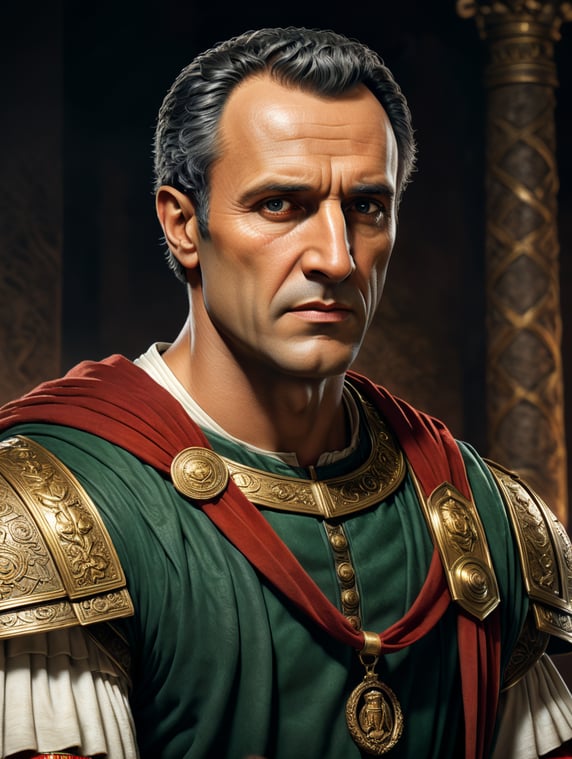 Premium Free ai Images | create digital portrait of julius caesar the ...