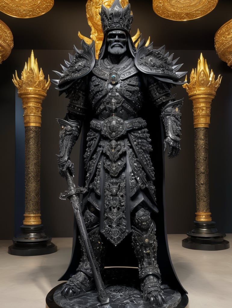 Premium Free ai Images | full body obsidian sculpture of the ruler of ...
