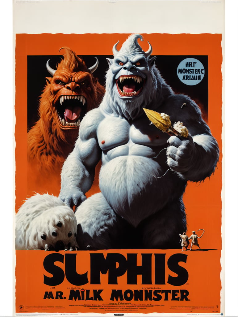 Premium Free ai Images | vintage movie poster of milk monster the ...