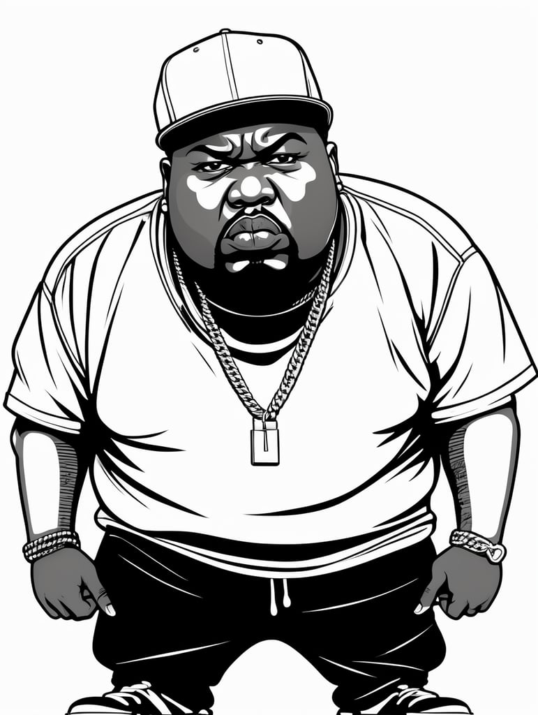Premium Free ai Images | angry fat black rapper in the style of basic ...
