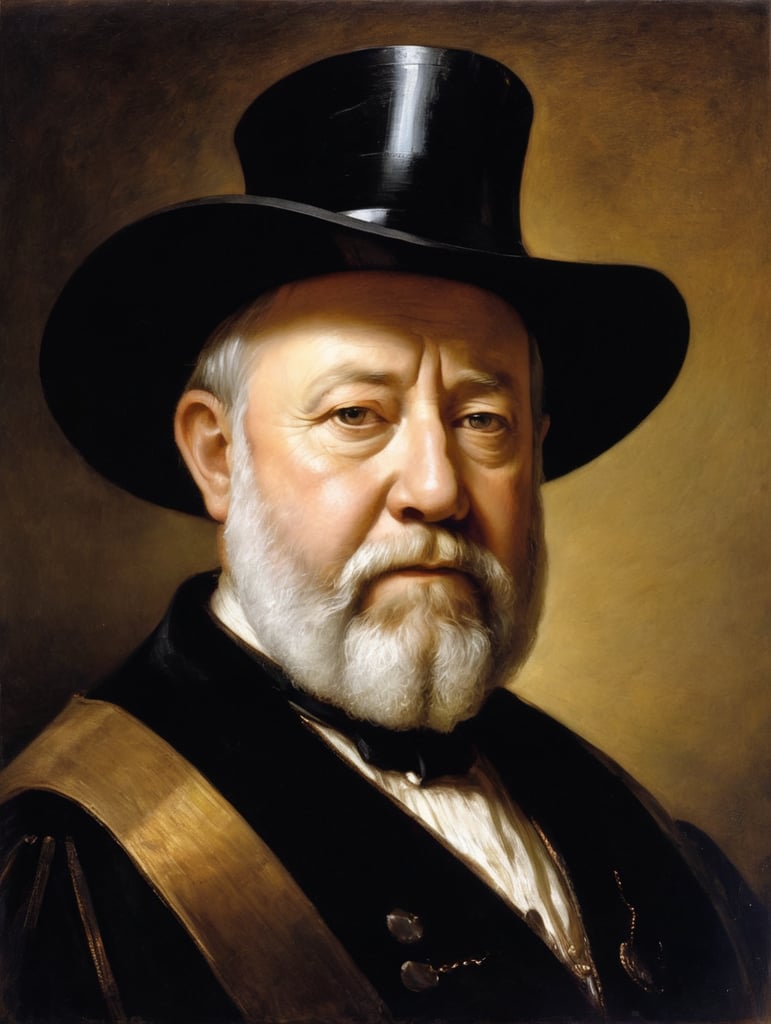 Premium Free ai Images | portrait of benjamin harrison by rembrandt ...