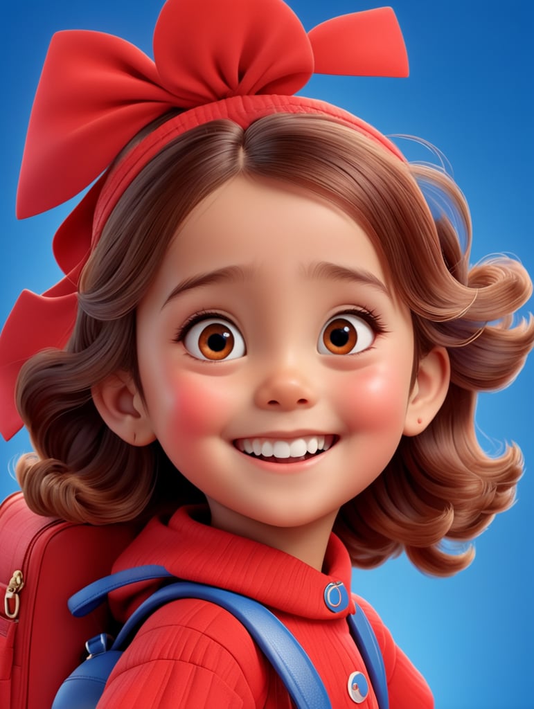 Premium Free ai Images | photo happy little girl going to travel cute ...