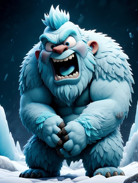 Premium Free ai Images | glacial yeti description the glacial yeti is ...
