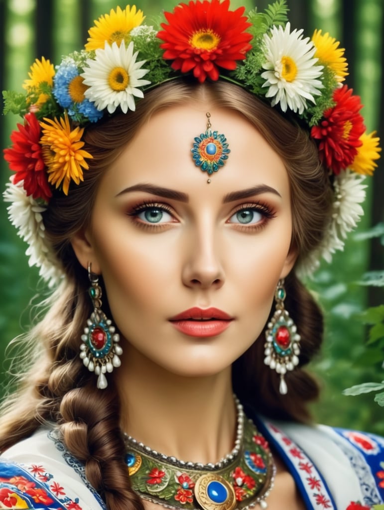 Premium Free ai Images | vintage poster of beautiful slavic womans face ...