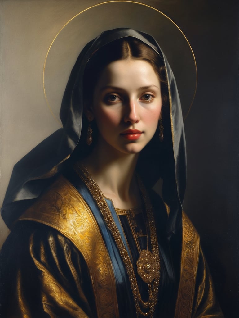 Premium Free ai Images | masterpiece portrait by rembrandt van rijn of ...