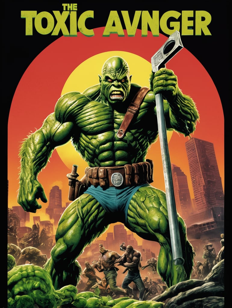 Premium Free ai Images | the toxic avenger movie sticker artwork