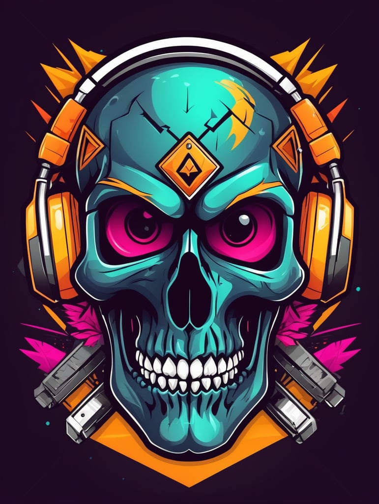 Premium Free ai Images | vector punk skull mascot logo bright colors ...