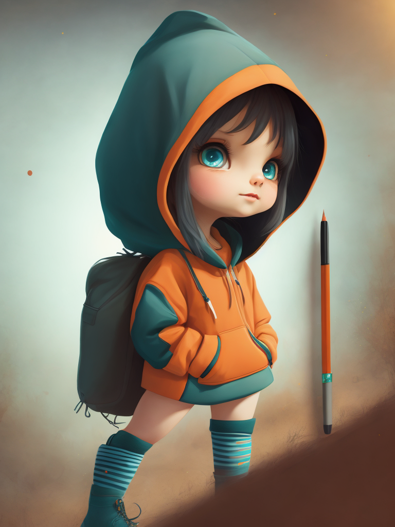 Lumenor AI Image Generation - chibi girl with long hair wearing ...
